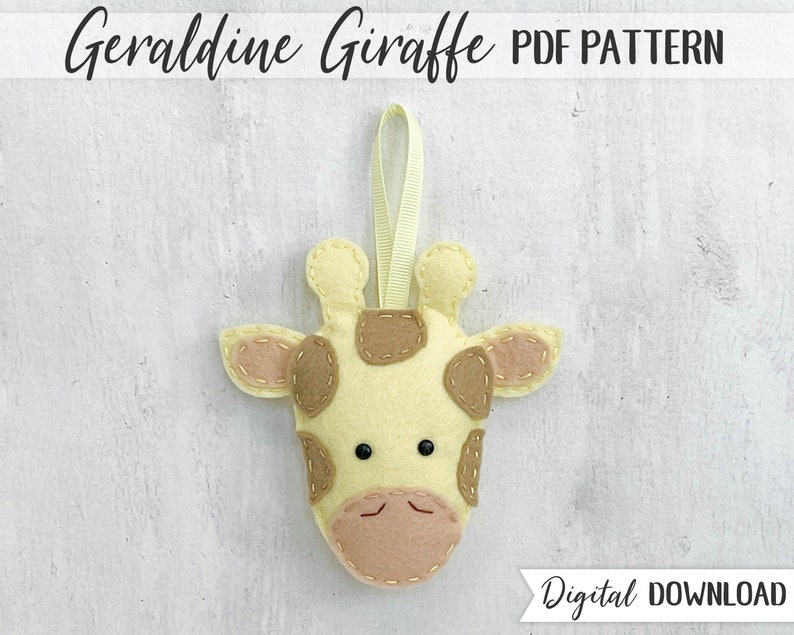 PDF Pattern for Geraldine Giraffe Felt Sewing Pattern Full - Etsy
