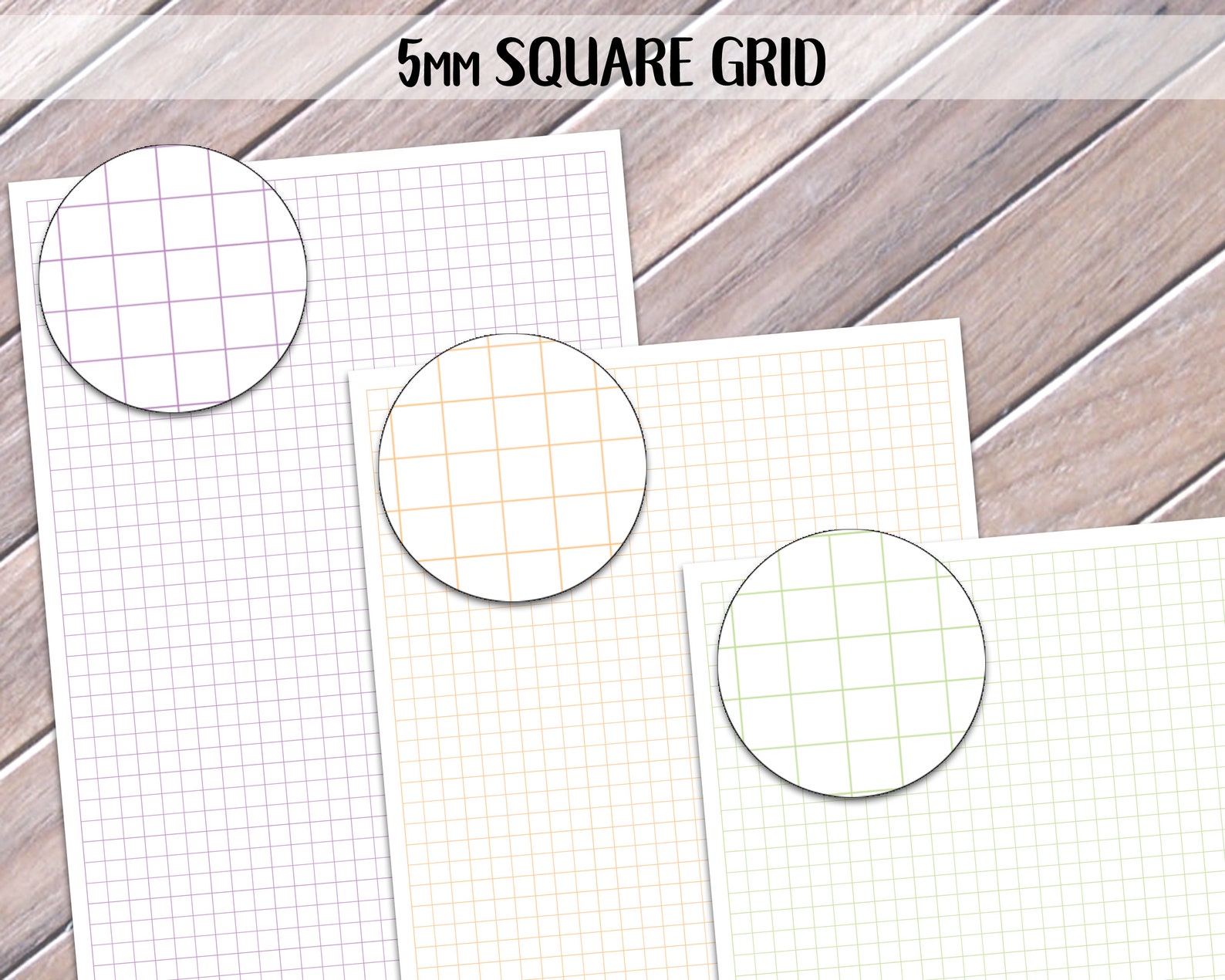 A5 size 5mm Square Grid Printable 6 Page pack Bullet | Etsy