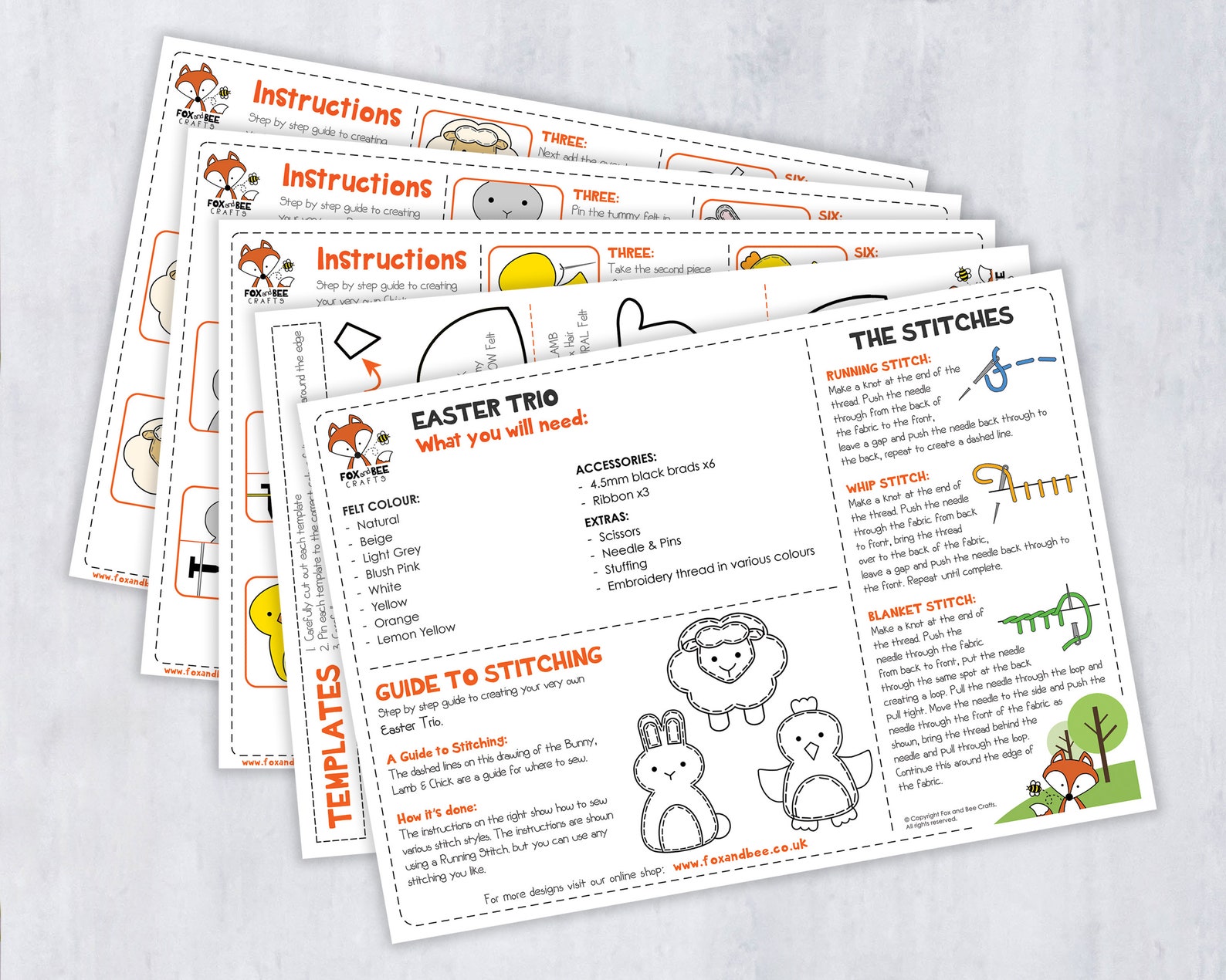 PDF Pattern for Spring Trio Felt Sewing Pattern Full - Etsy