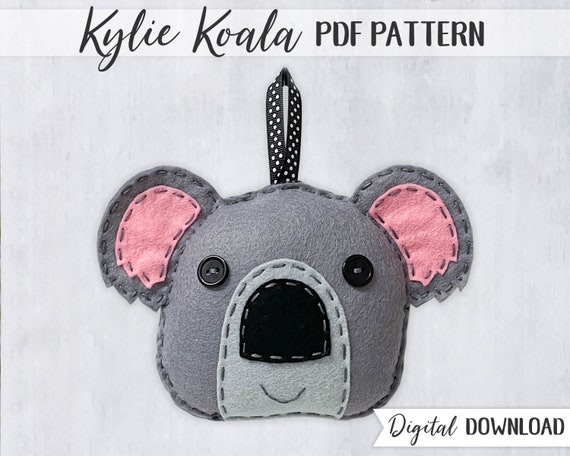 PDF Pattern for Kylie the Koala Felt Sewing Pattern Full - Etsy