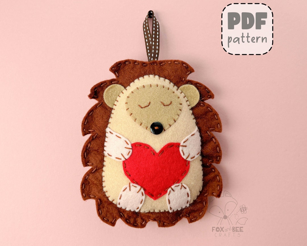 PDF Pattern for Hettie the Hedgehog, Felt Sewing Pattern, Full ...