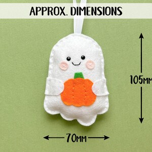 Little Ghost Felt Decorations, 3 Designs, Spoopy Ghosts, Handmade Felt ...