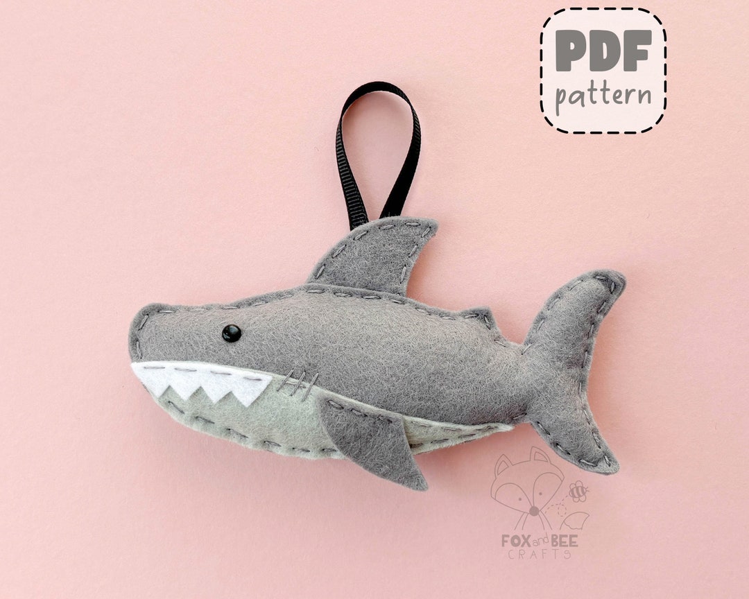 PDF Pattern for Sergio Shark, Felt Shark Sewing Pattern, Full ...
