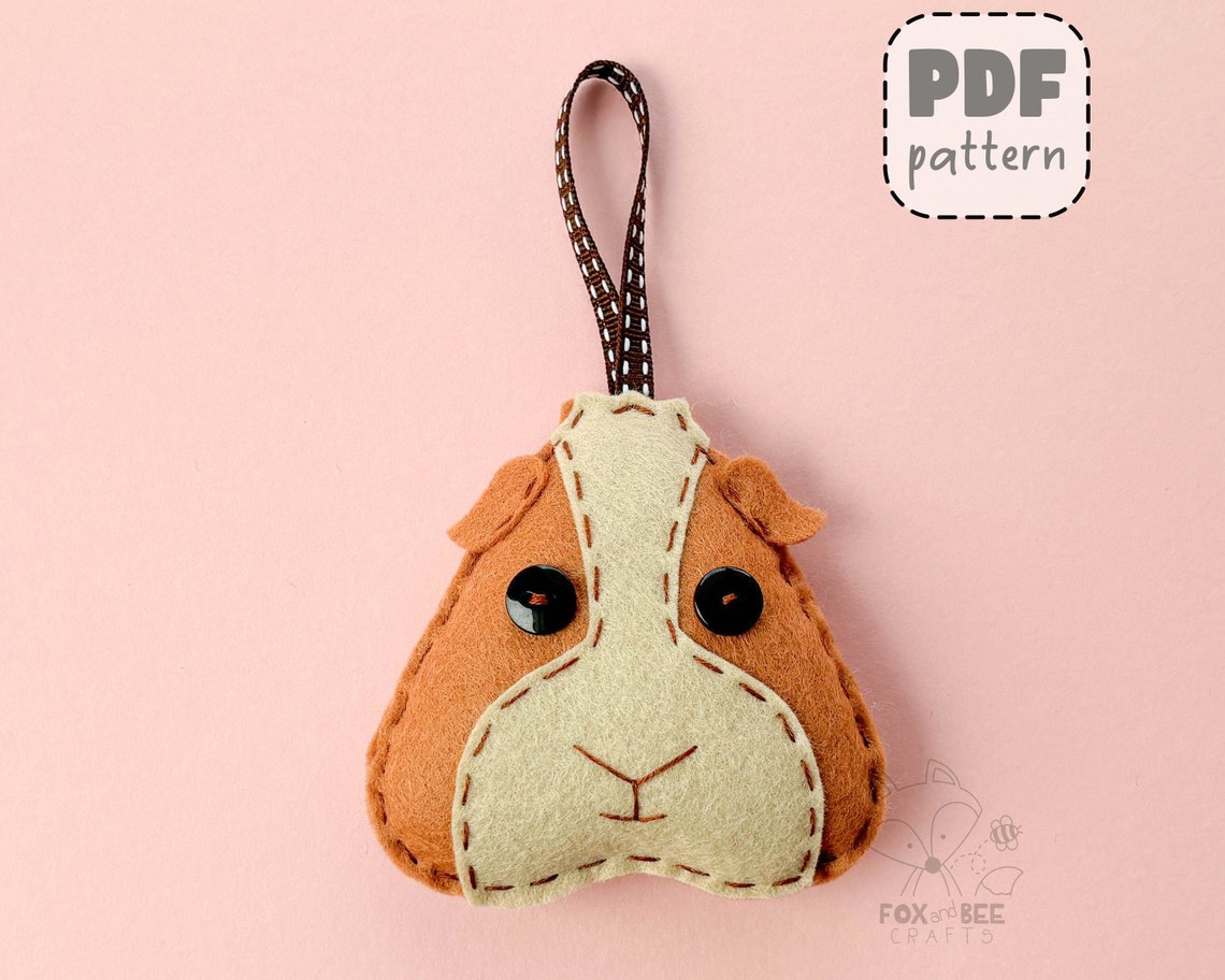 PDF Pattern for Ginny Guinea Pig, Felt Sewing Pattern, Full ...