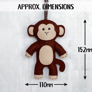PDF Pattern for Milo Monkey, Felt Sewing Pattern, Full Instructions ...