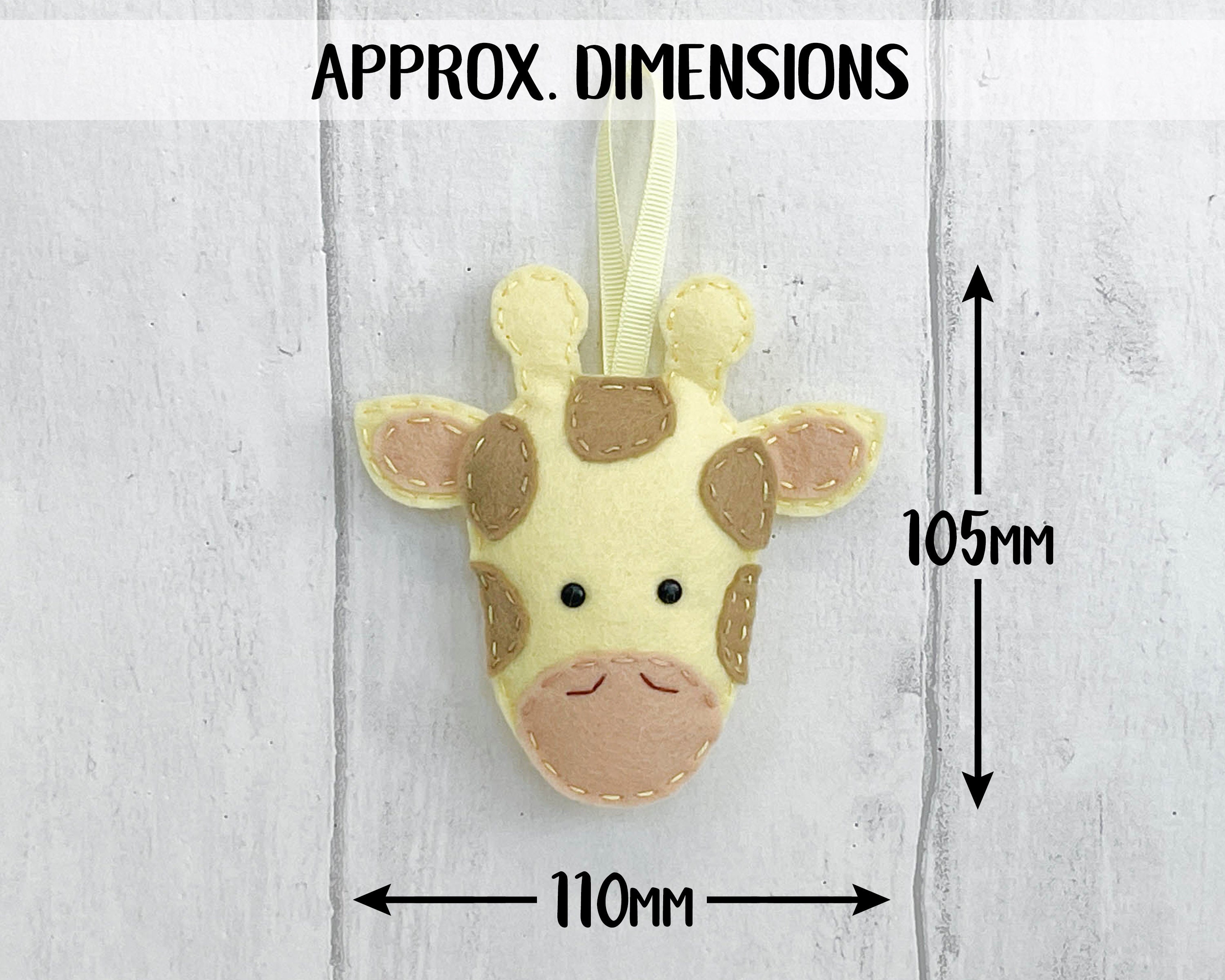 PDF Pattern for Geraldine Giraffe, Felt Sewing Pattern, Full ...