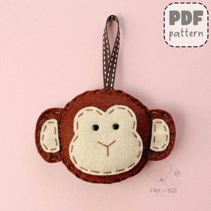 PDF Pattern for Mila Monkey, Felt Sewing Pattern, Full Instructions ...