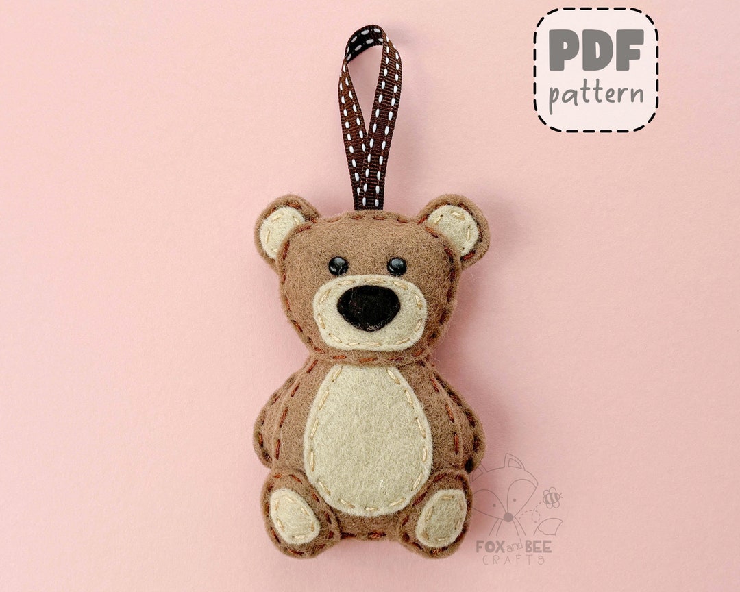 PDF Pattern for Teddy Bear, Felt Sewing Pattern, Full Instructions ...