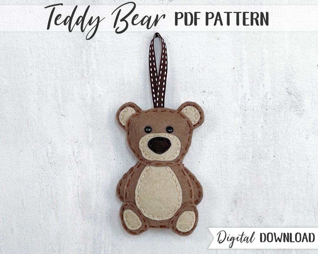 PDF Pattern for Teddy Bear, Felt Sewing Pattern, Full Instructions ...