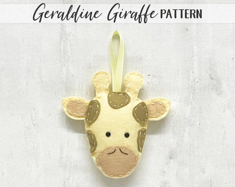 PDF Pattern for Geraldine Giraffe, Felt Sewing Pattern, Full ...