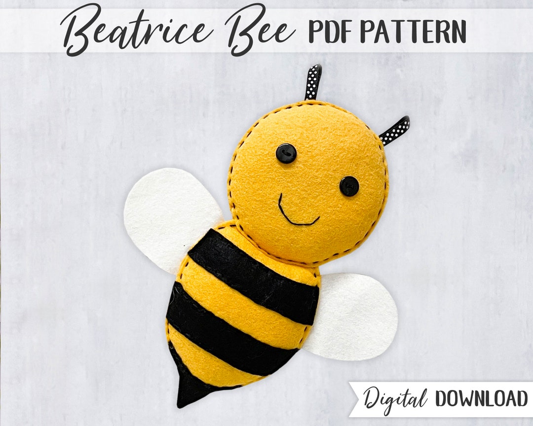 PDF Pattern for Beatrice the Bee, Felt Sewing Pattern, Full ...