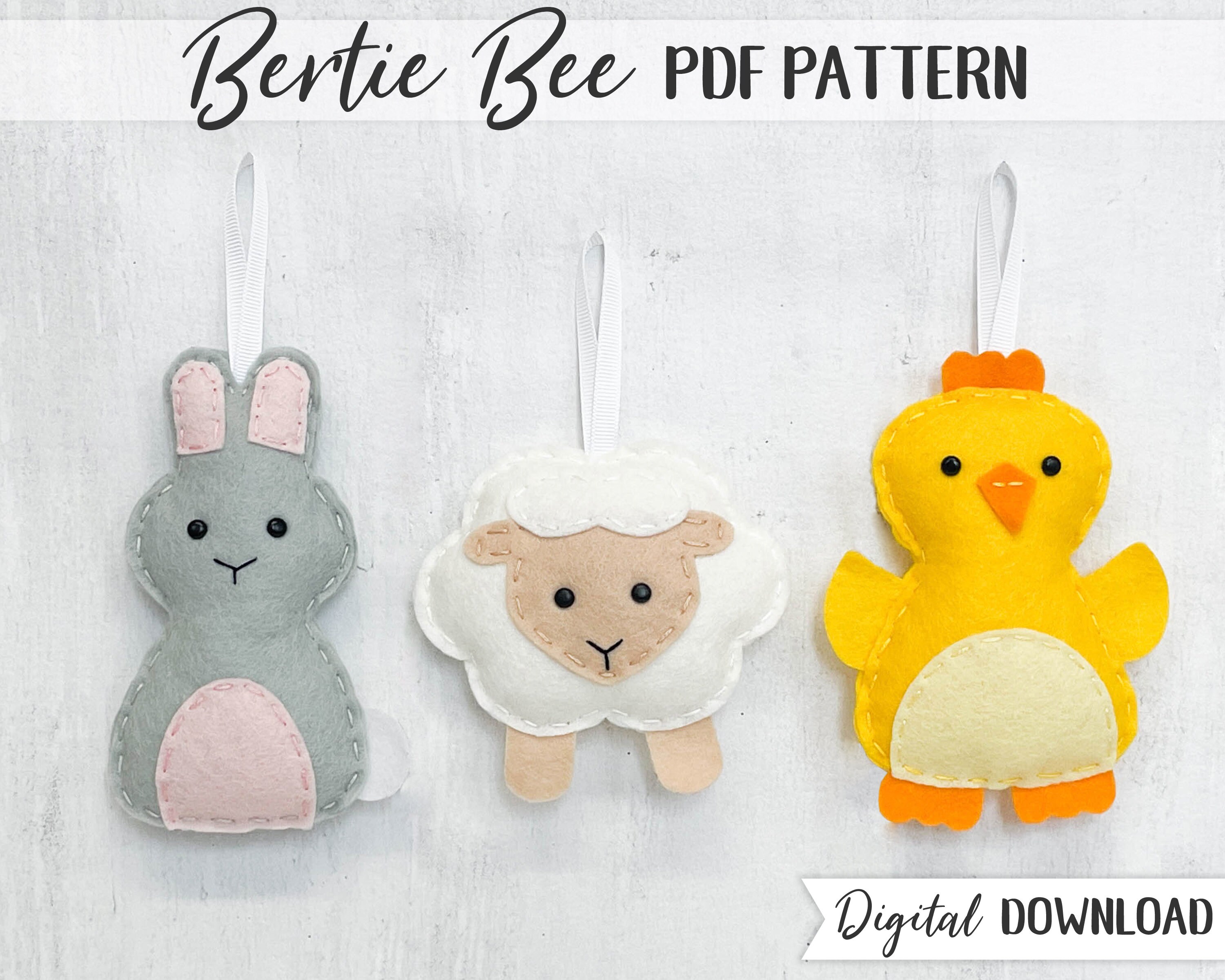PDF Pattern for Spring Trio Felt Sewing Pattern Full - Etsy