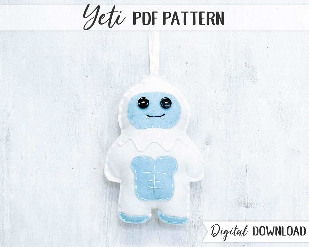 PDF Pattern for Yeti, Felt Sewing Pattern, Full Instructions, Templates ...