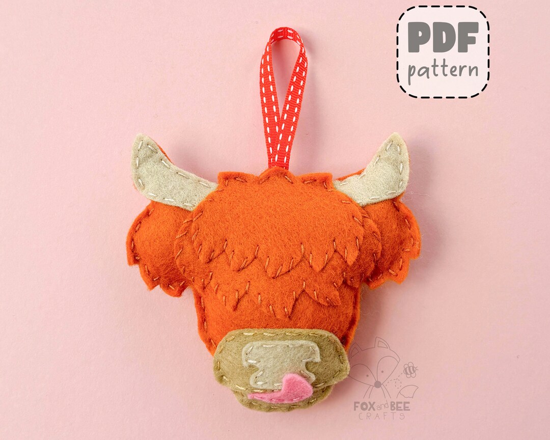Felt Highland Cow Sewing Pattern (PDF Download) - Etsy