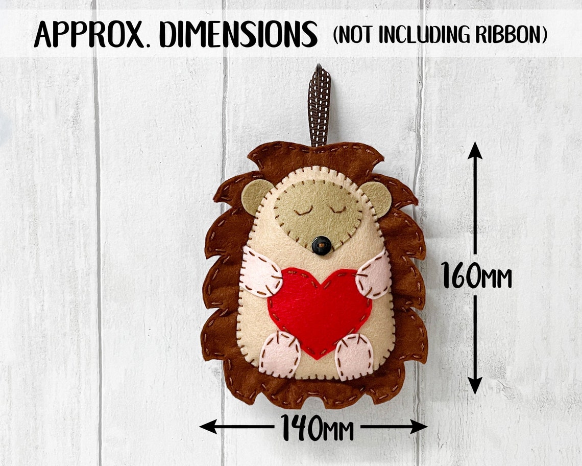 PDF Pattern for Hettie the Hedgehog, Felt Sewing Pattern, Full ...