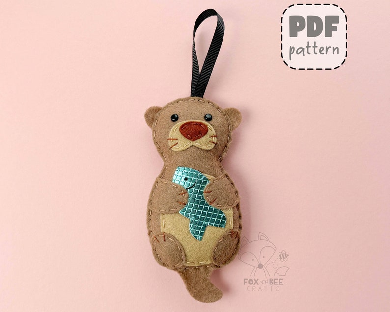 Felt Ollie Otter Sewing Pattern: DIY Ornament (PDF Pattern) - Etsy