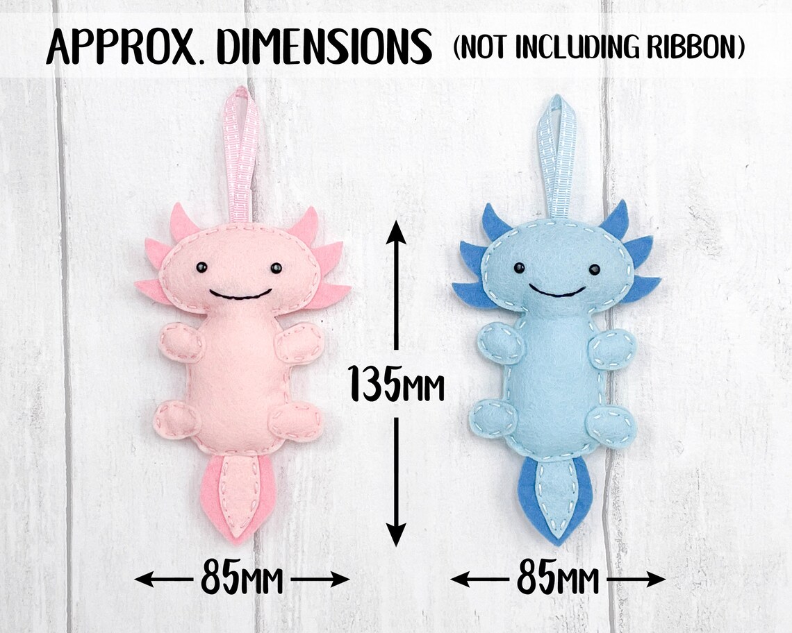 PDF Pattern for Axel & Azul Axolotl, Felt Sewing Pattern, Full ...