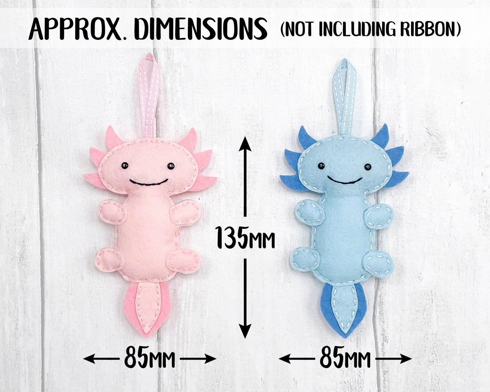 PDF Pattern for Axel & Azul Axolotl, Felt Sewing Pattern, Full ...