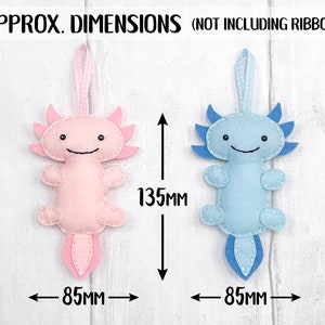PDF Pattern for Axel & Azul Axolotl, Felt Sewing Pattern, Full ...