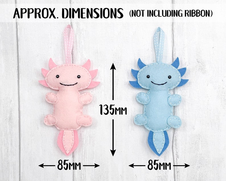 PDF Pattern for Axel & Azul Axolotl, Felt Sewing Pattern, Full ...