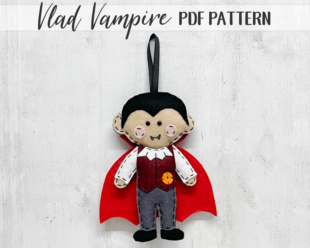 Vlad Vampire Felt Sewing Pattern: DIY Halloween Decoration (PDF Pattern ...