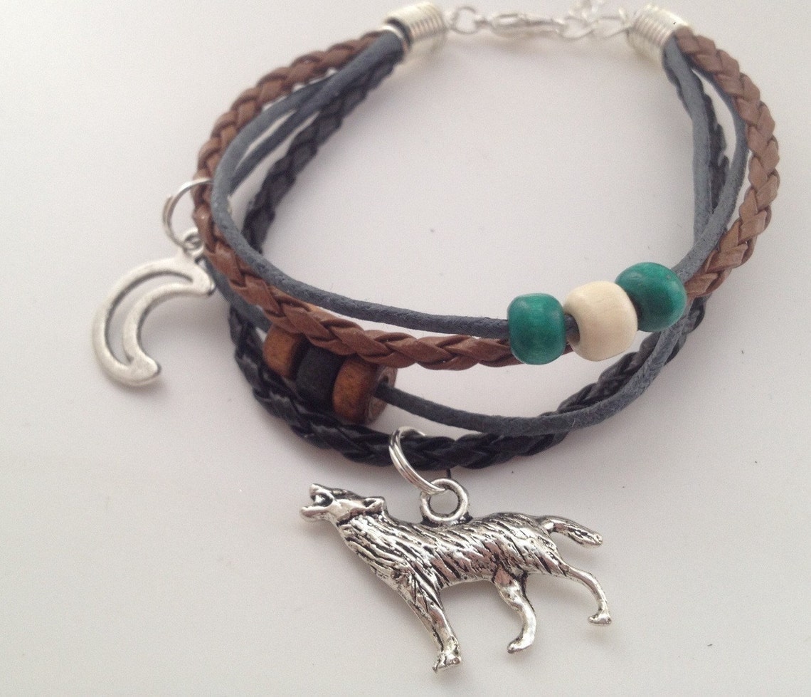 WOLF Bracelet Wolf Moon Nature Bracelet Boho Bracelet - Etsy UK