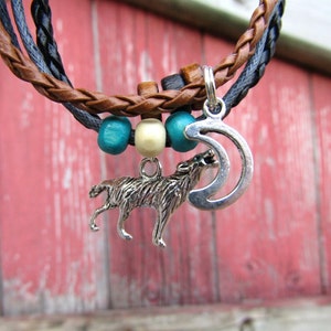 WOLF Bracelet Wolf Moon Nature Bracelet Boho Bracelet Christmas Gift ...