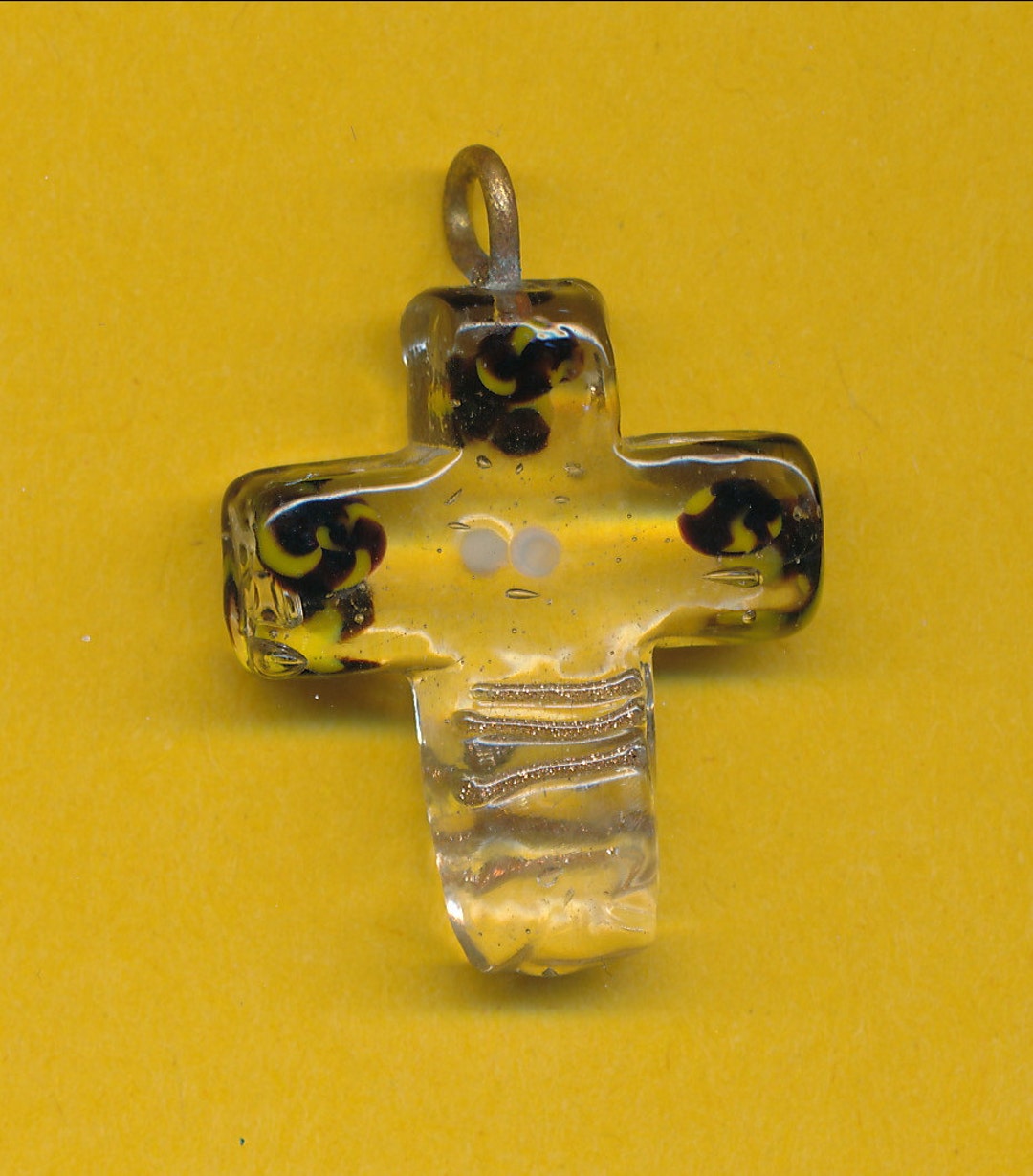Vintage Glass French Religious Cross Catholic Crosses Croix Crucifix ...