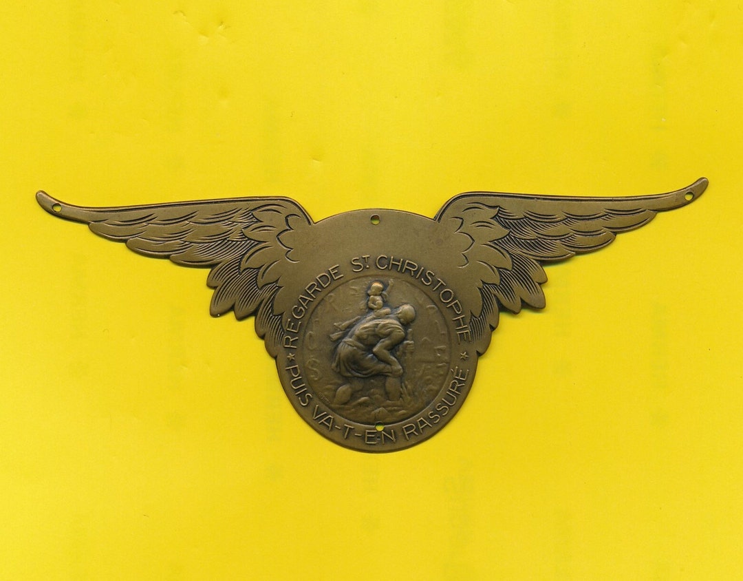 Vintage Bronze Dashboard Badge Car St Christopher (ref 4865) - Etsy
