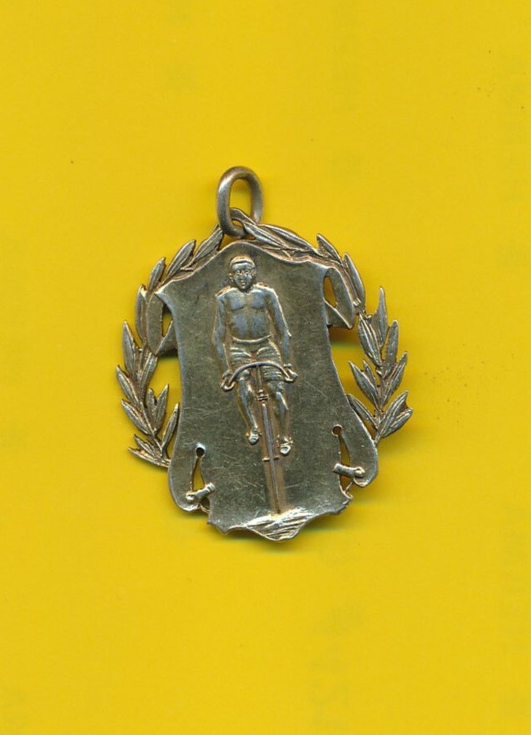 Antique Victorian Sterling Silver Charm Medal Pendant Cycling 1899 ...