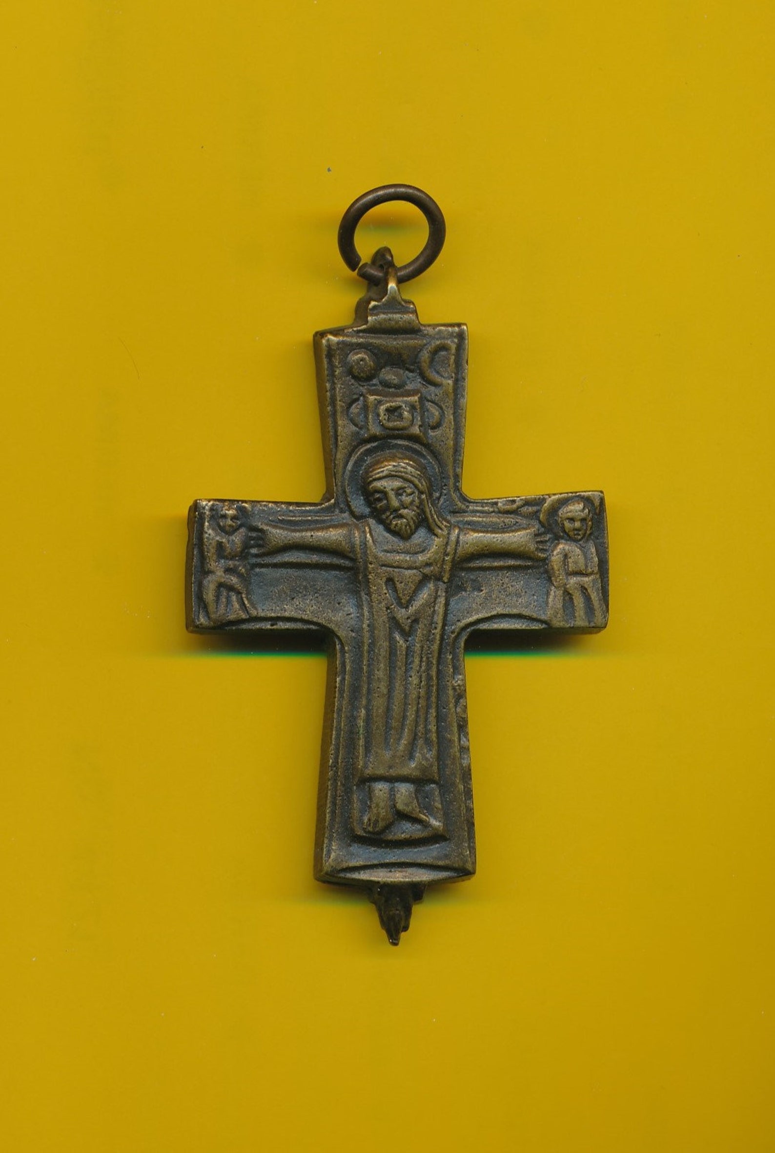 Vintage French Bronze Religious Cross Pendant Catholic Crosses Croix ...
