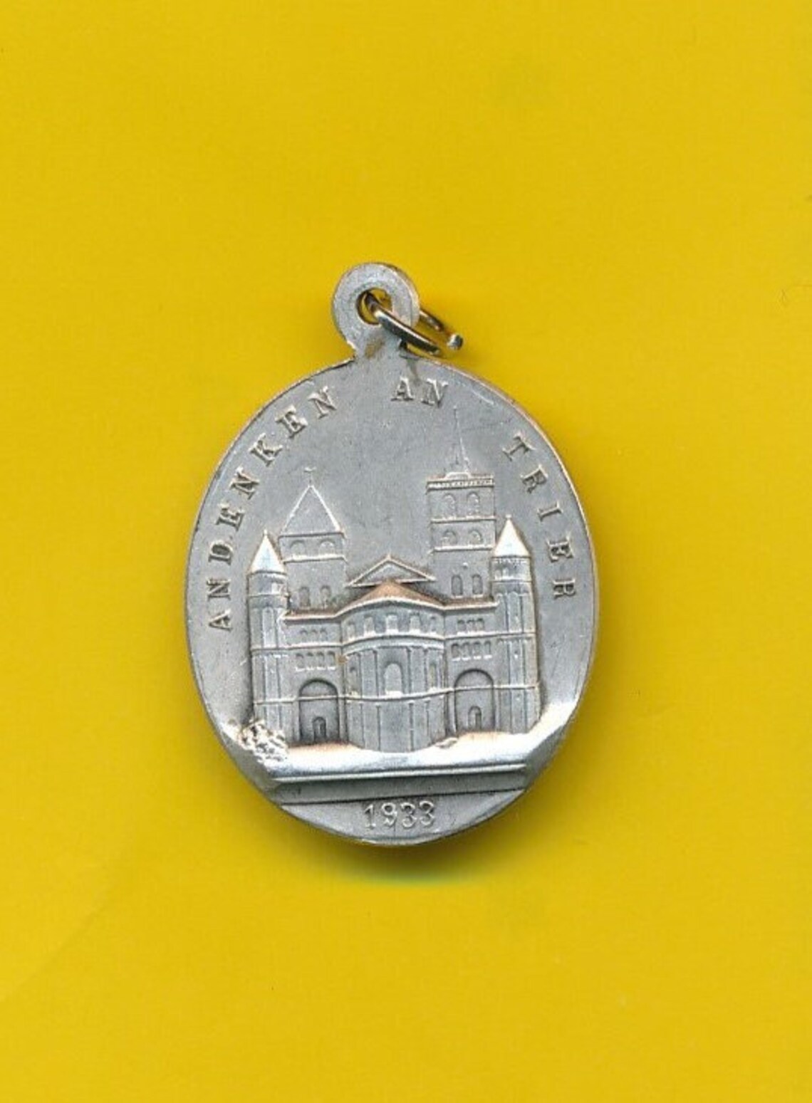 Antique Silvered Charm Religious Medal Pendant the Holy Tunic Relics ...