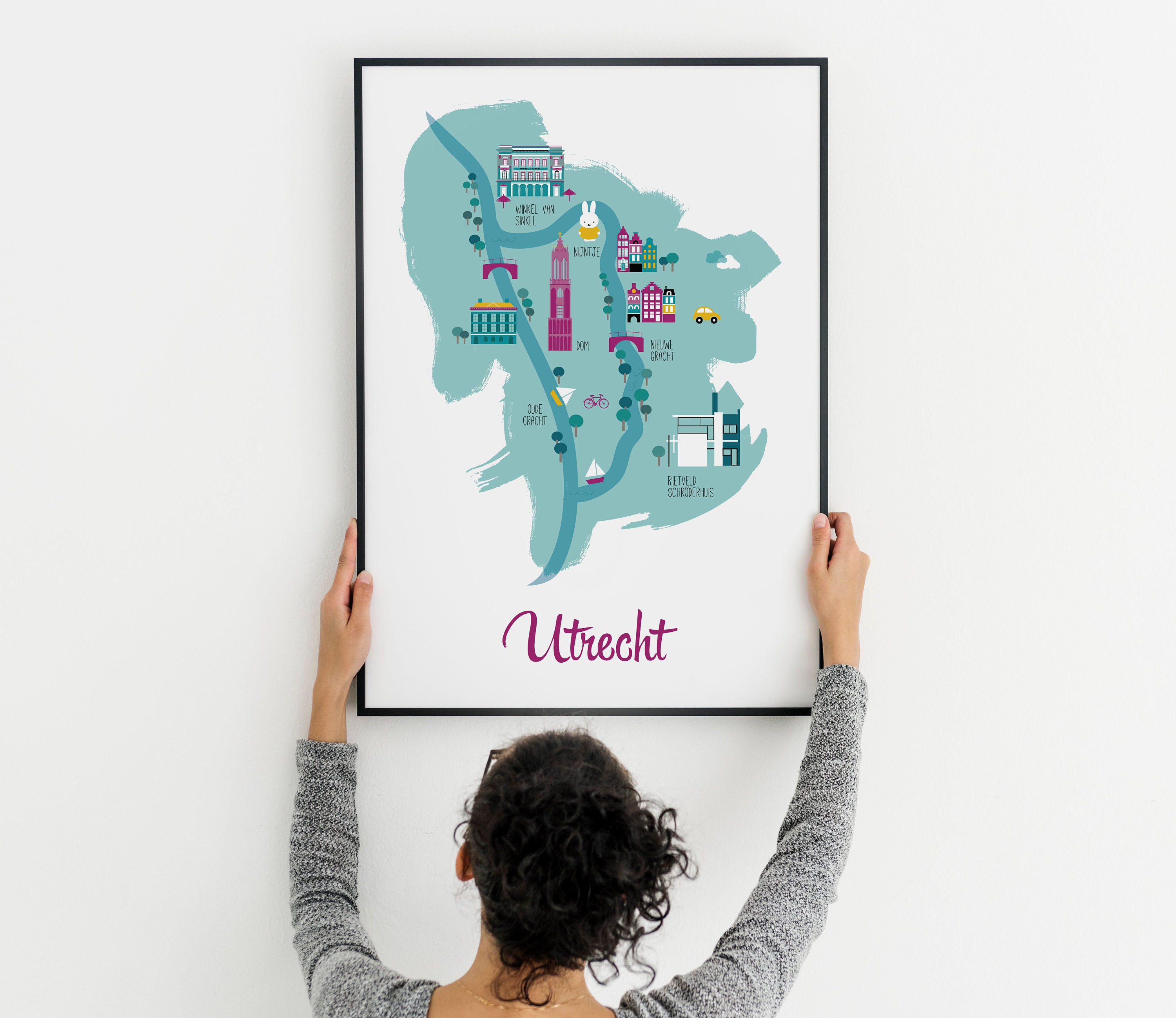 Art Print City Map Utrecht the Netherlands Illustration Digital ...