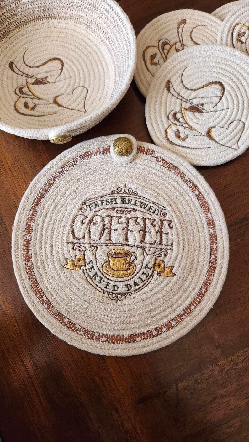 Coffee Lovers Wall Hanging W/ Coasters - Etsy