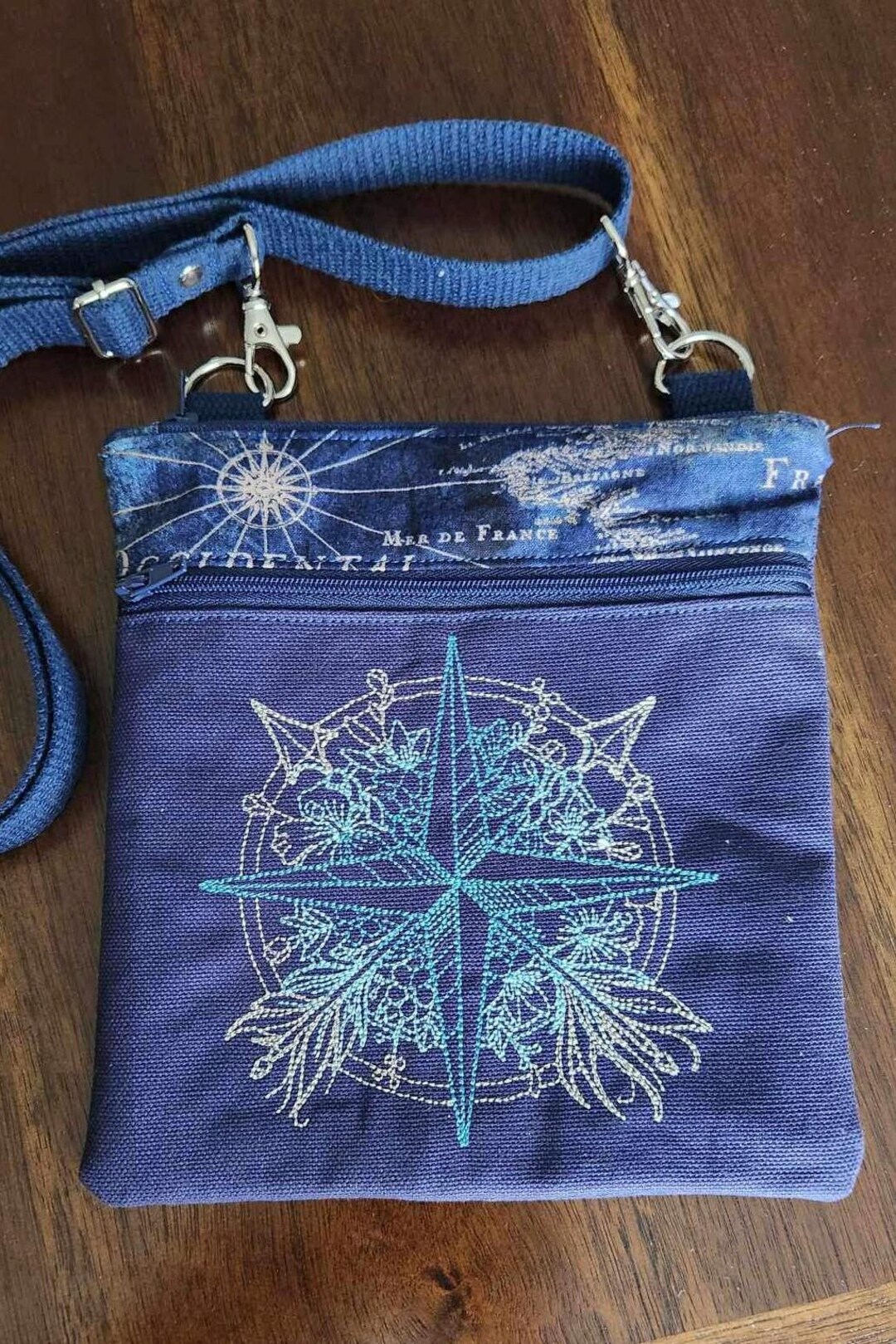 Blue Compass Crossbody Bag - Etsy