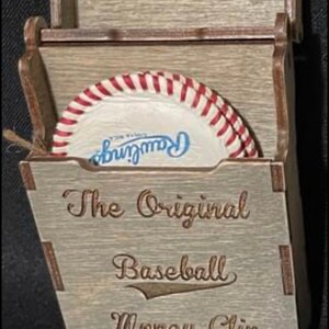 Baseball Money Clip- Made With a Baseball Money Clip- Wooden Boxed ...