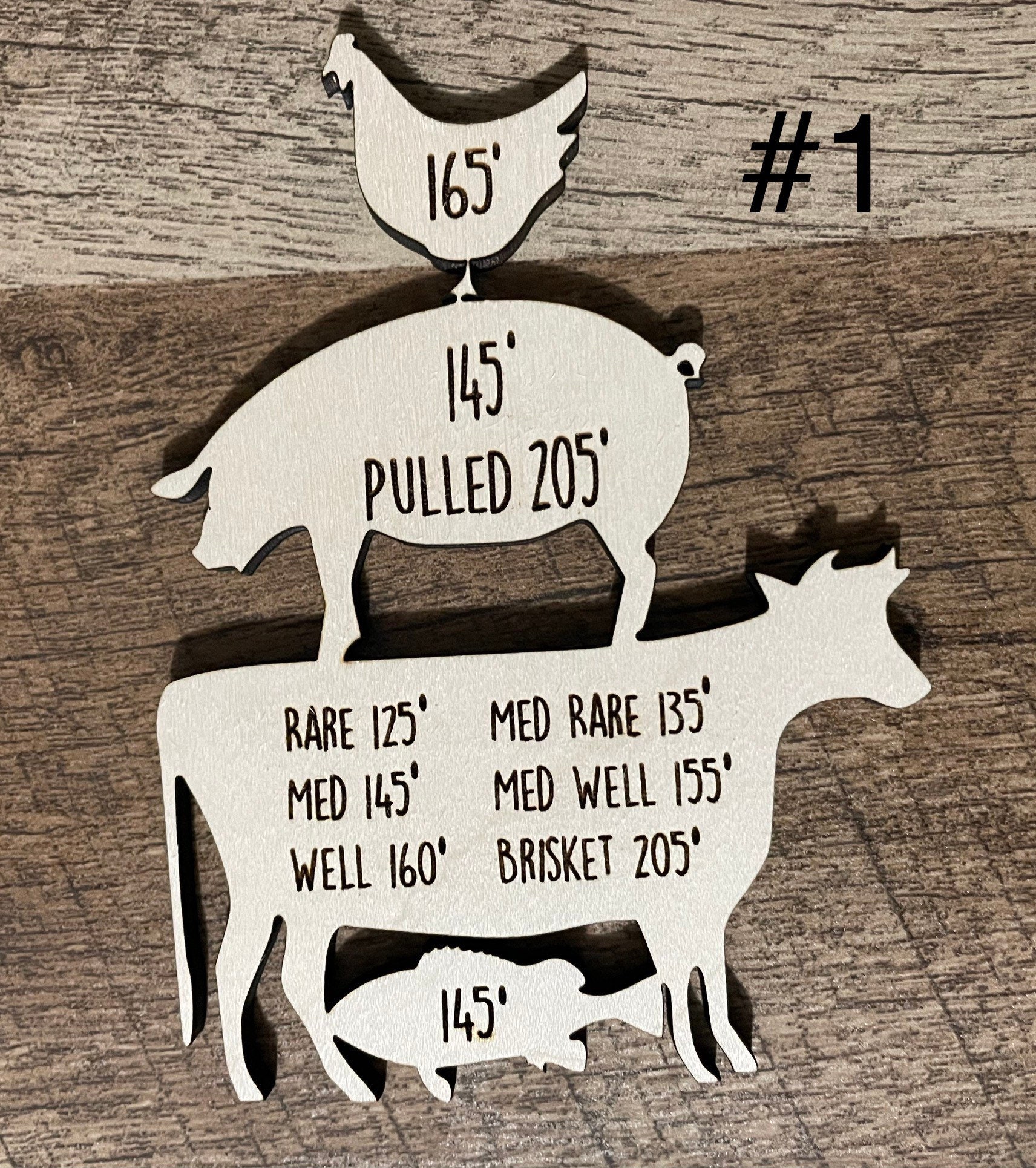 Kitchen Décor Magnet For Cooking Temperatures Cooking Magnet Rustic ...