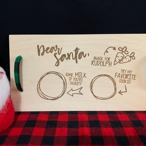 Santa Tray; Dear Santa Tray; Plate for Santa's Milk and Cookies; Tray ...