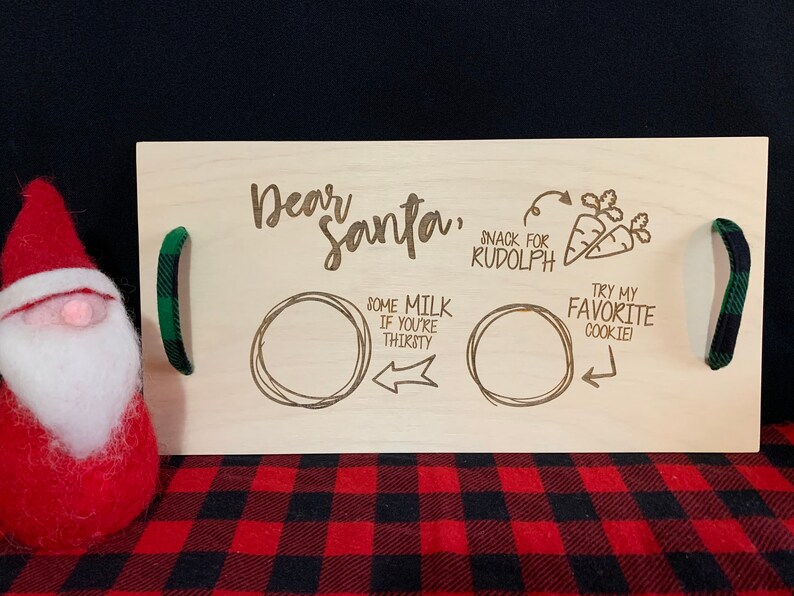 Santa Tray Dear Santa Tray Plate for Santa's milk and | Etsy