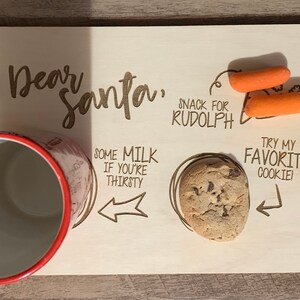 Santa Tray; Dear Santa Tray; Plate for Santa's Milk and Cookies; Tray ...