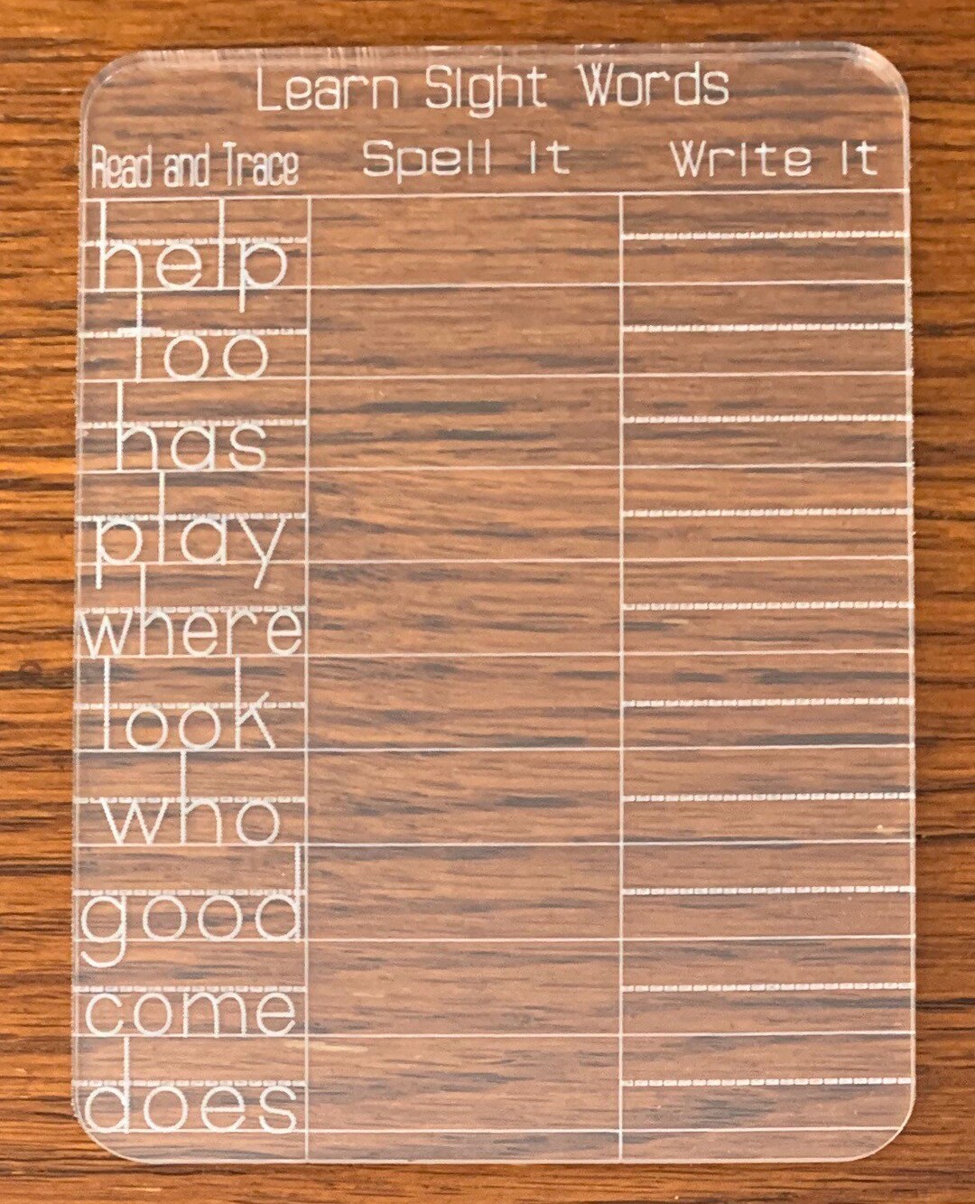 Learn to Write Trace Letter Digital File: Acrylic Dry Erase Marker ...