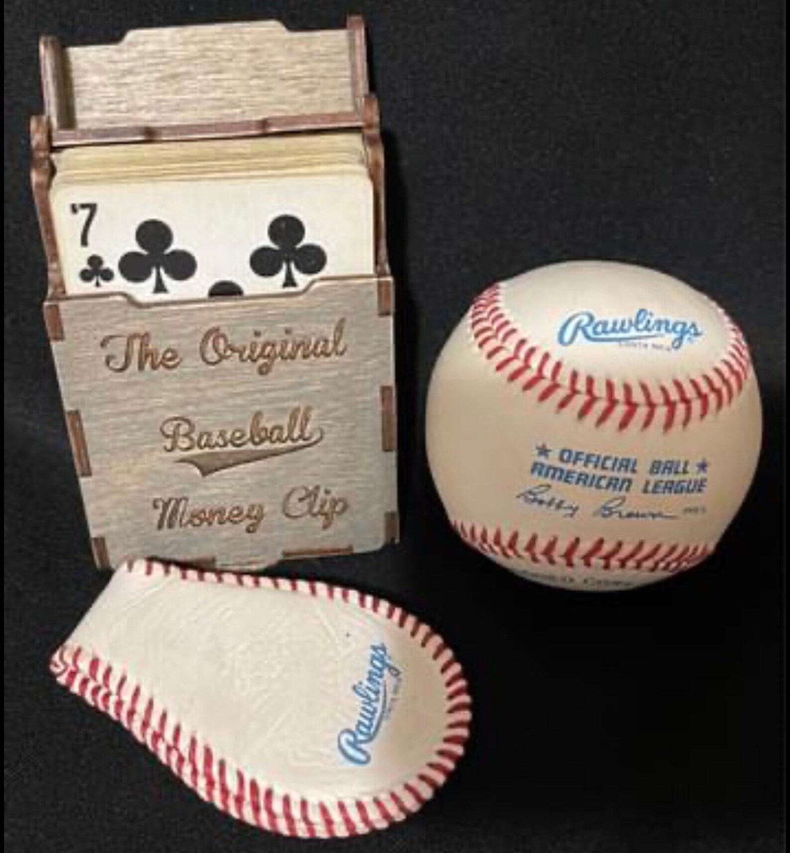 Baseball Money Clip- Made With a Baseball Money Clip- Wooden Boxed ...