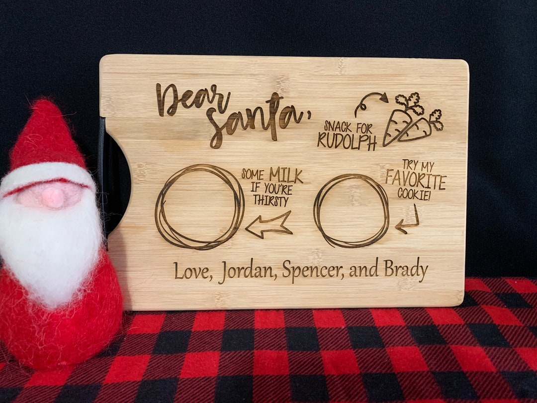 Santa Tray; Dear Santa Tray; Plate for Santa's Milk and Cookies; Tray ...