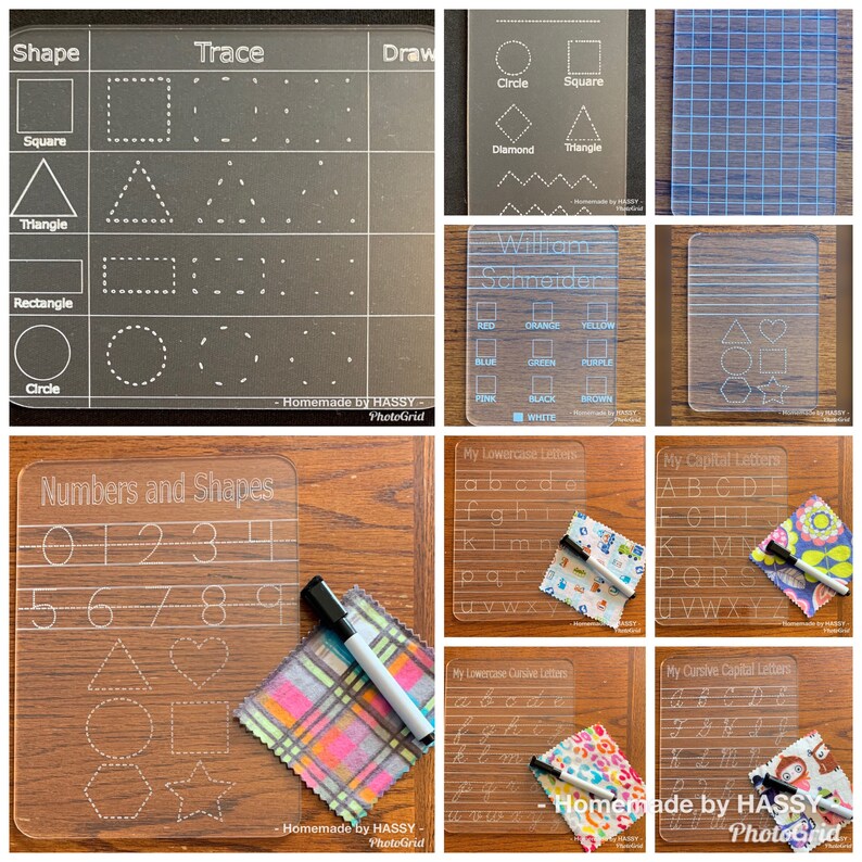 Trace and Learn Digital File: Acrylic Dry Erase Marker Writing Board-26 ...
