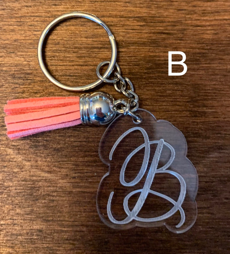 Keychain Personalized Keychain Acrylic Keychain Initial - Etsy