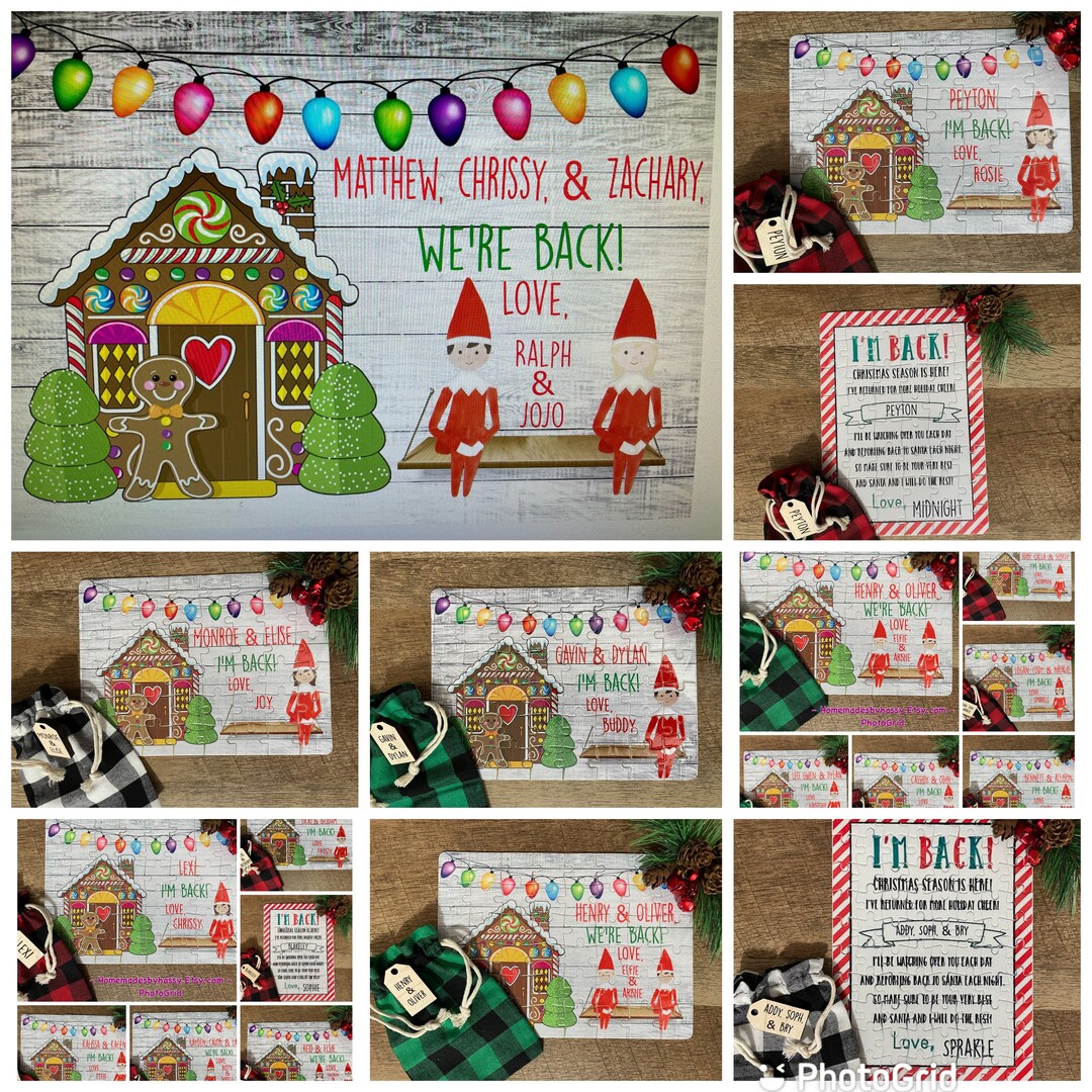 Personalized Welcome Back Elf Puzzle Christmas Puzzle Made to Order ...