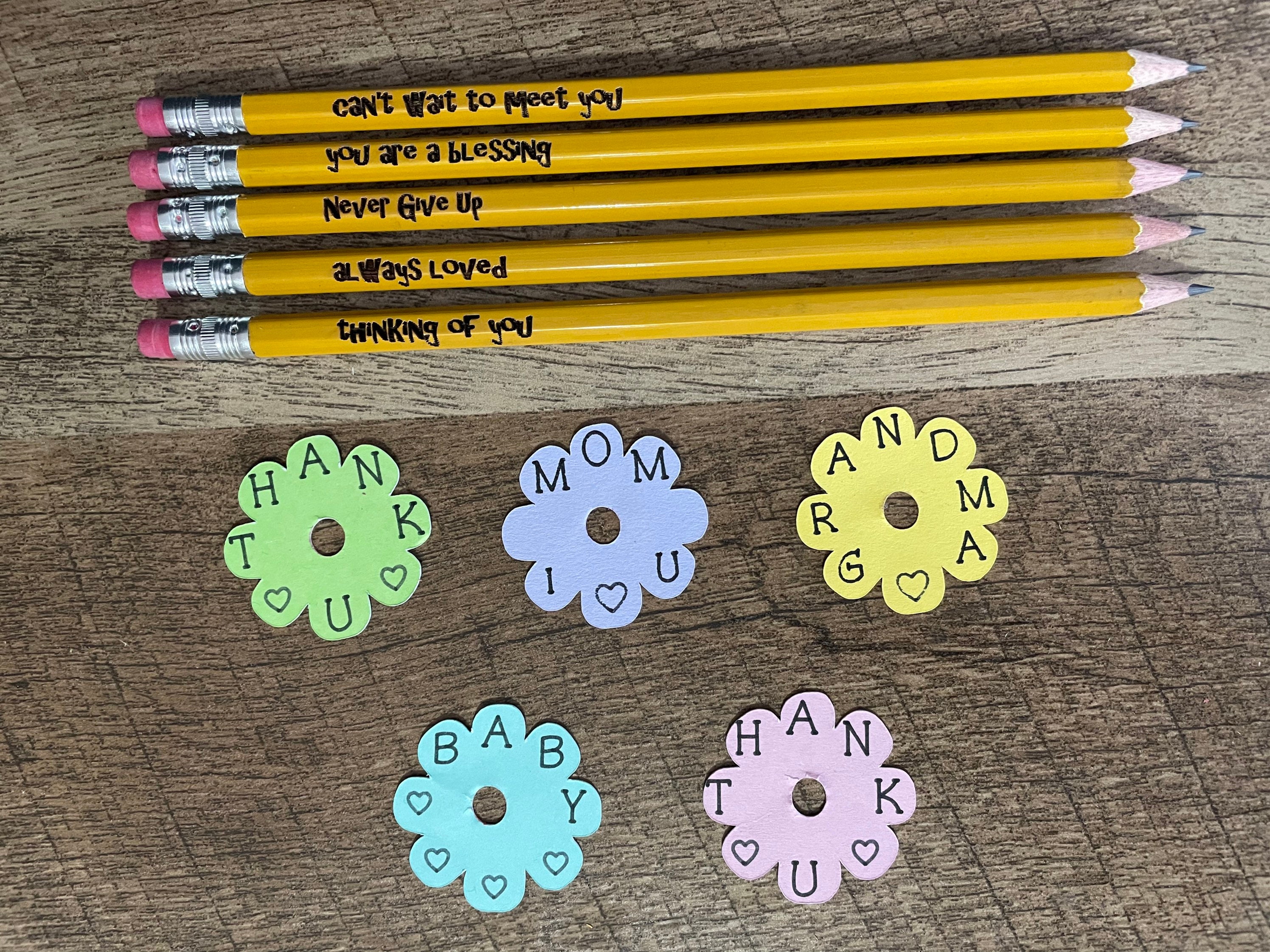 Paper Pencil Toppers With Mason Jar/pencil; Teacher Gift; Teacher Thank ...