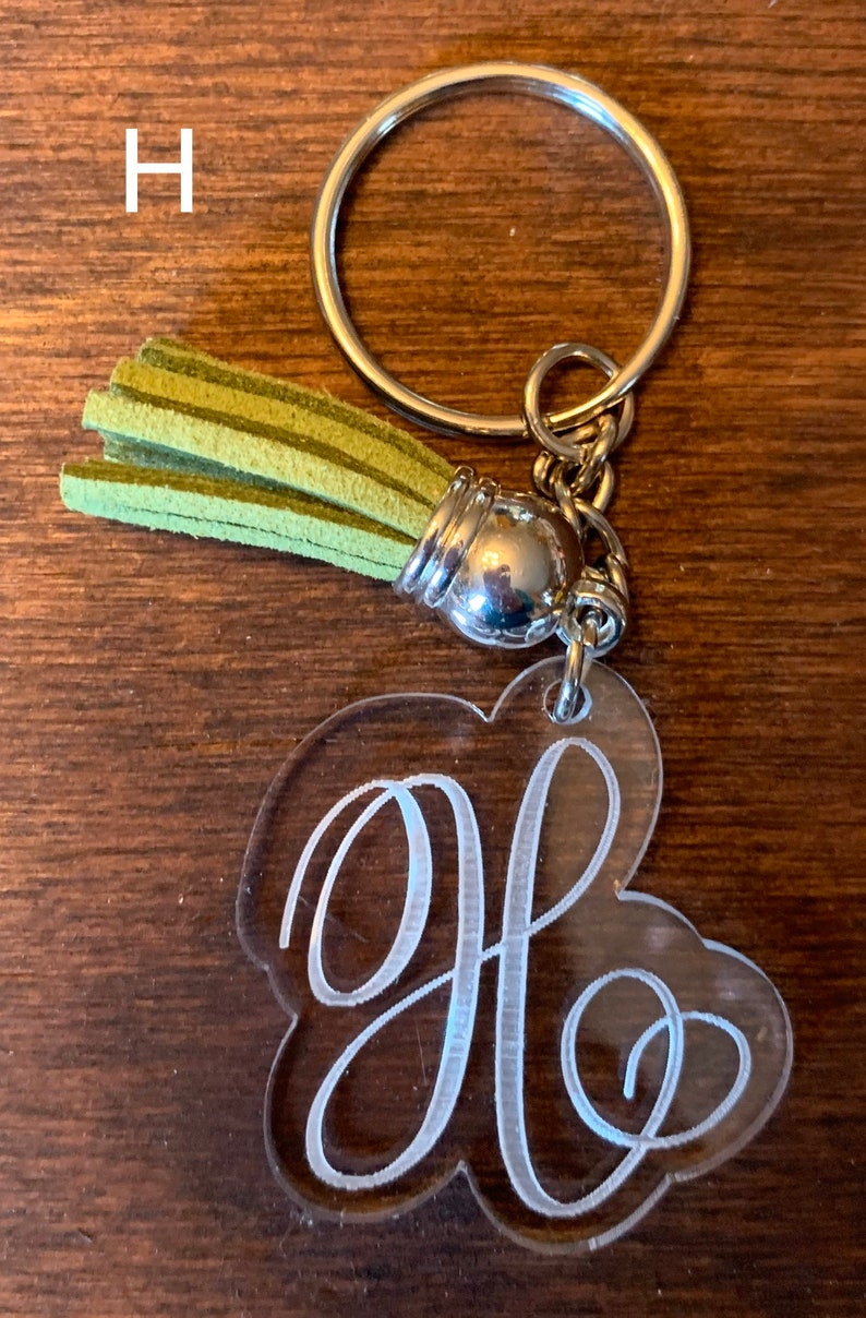 Keychain Personalized Keychain Acrylic Keychain Initial | Etsy