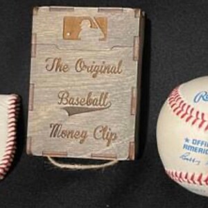 Baseball Money Clip- Made With a Baseball Money Clip- Wooden Boxed ...