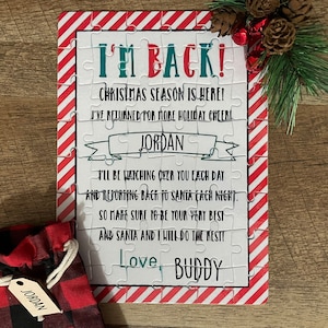 Personalized Welcome Back Elf Puzzle- Christmas Puzzle- Made to Order ...
